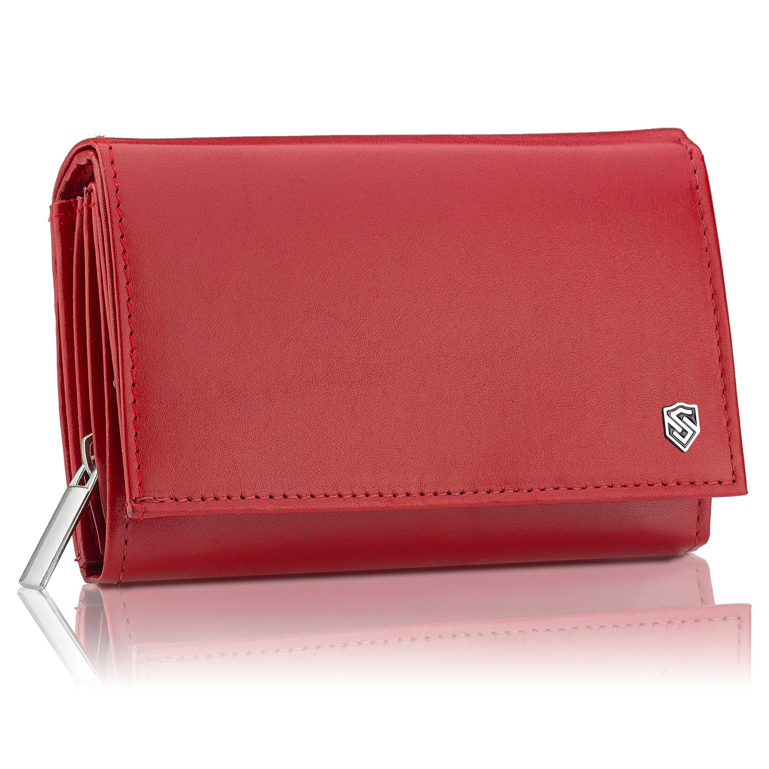 Dámská kožená peněženka STEVENS Červená s ochranou RFID Z03 ...